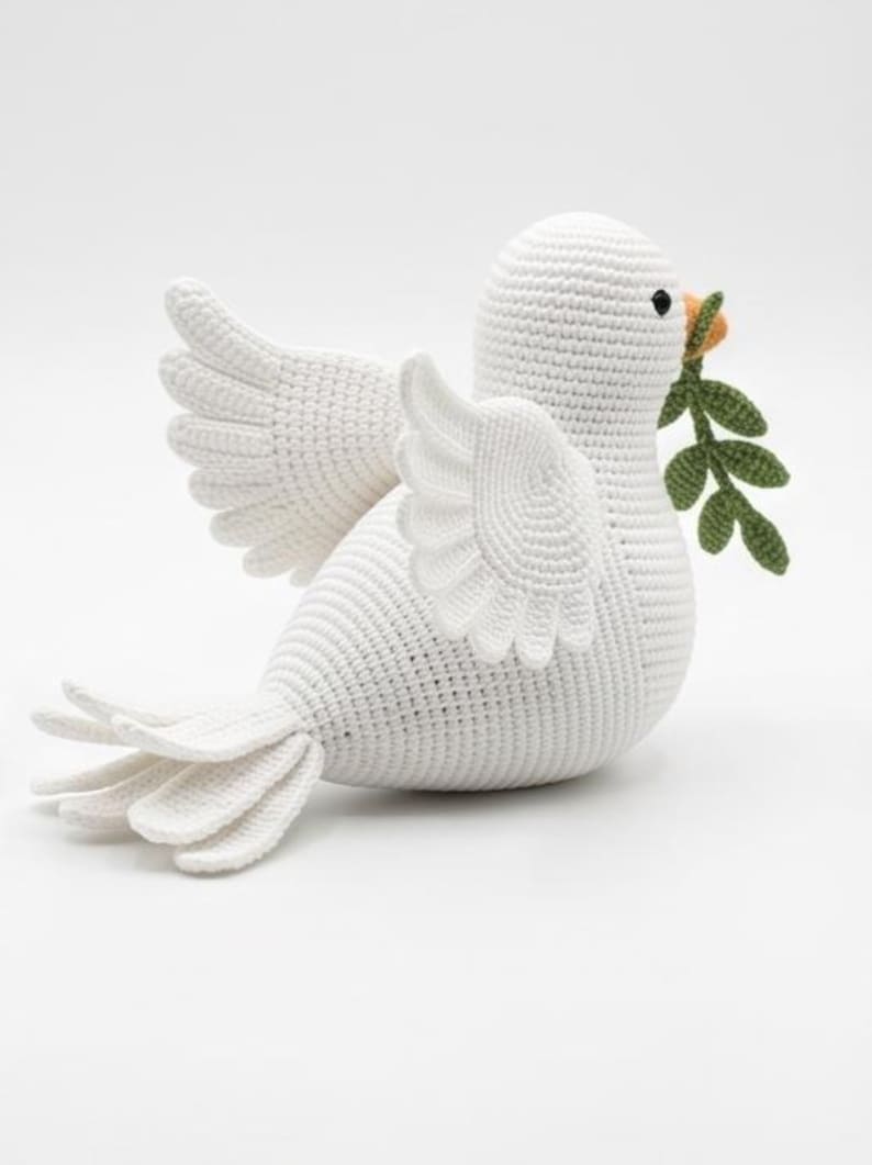 Peace Dove Crochet Pattern | White Dove Amigurumi PDF | Christening ...