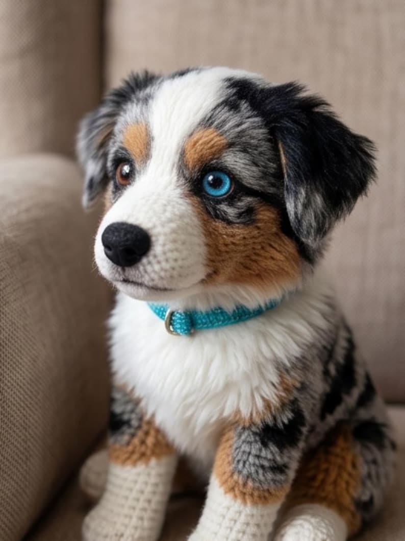 Australian Shepherd Crochet Pattern Amigurumi PDF, Dog Stuffed Animal ...