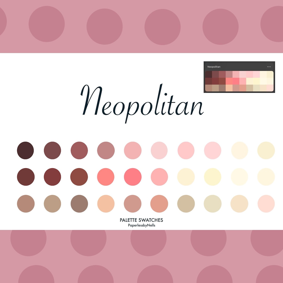 Procreate Color Palette | 30 Neapolitan Ice Cream Swatches | HEX Codes ...
