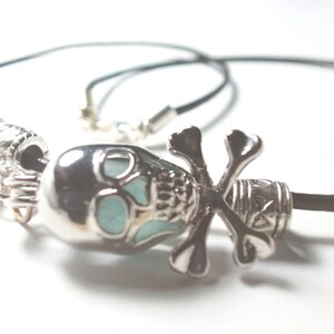 Genuine Rare Aqua Beach Sea Glass Skull & Crossbones Cage Locket With ...