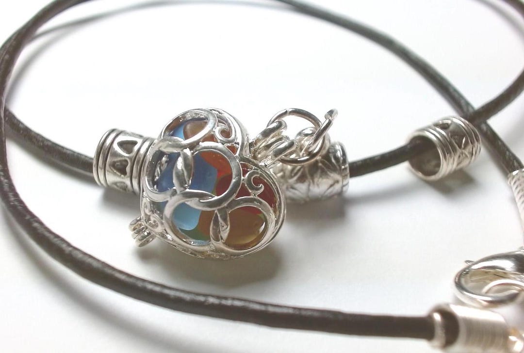 Genuine Rare Mixed Lake Erie Beach Sea Glass Silver Puff Heart Filigree ...