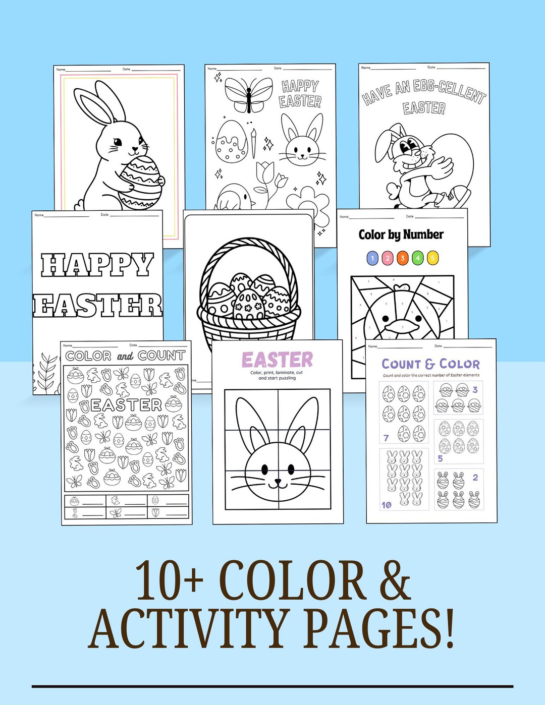 Easter Coloring Pages for Kids | Bunny, Eggs, Spring Activities ...