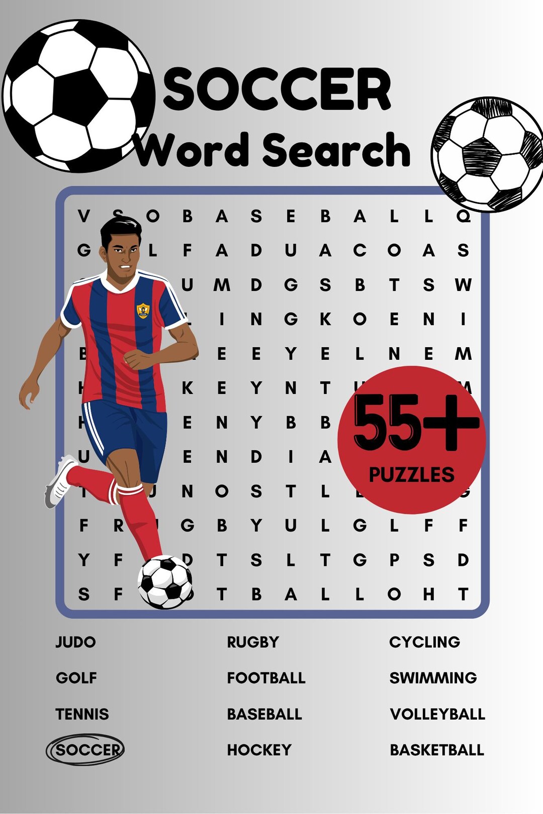 55+ Soccer Word Search Puzzles, Kids Activity (instant Download) - Etsy