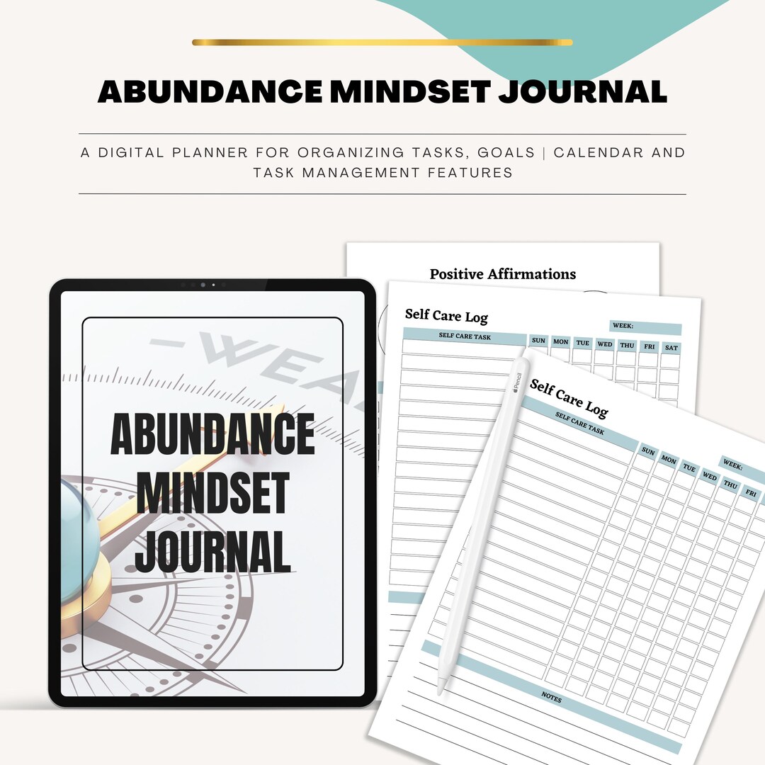 Abundance Mindset Journal Printable | Manifestation & Gratitude Planner ...