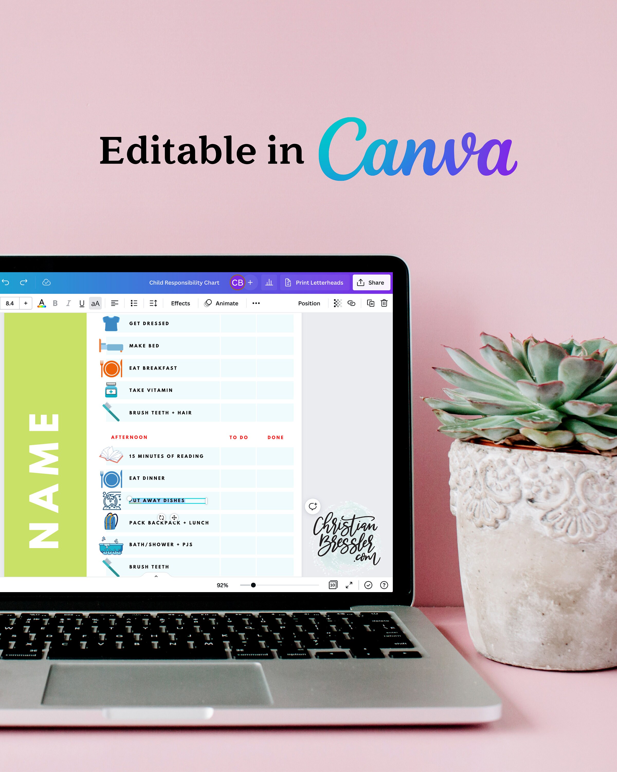 EDITABLE Kids Chores Bundle, Kids Daily Tasks, Daily Routine, School ...