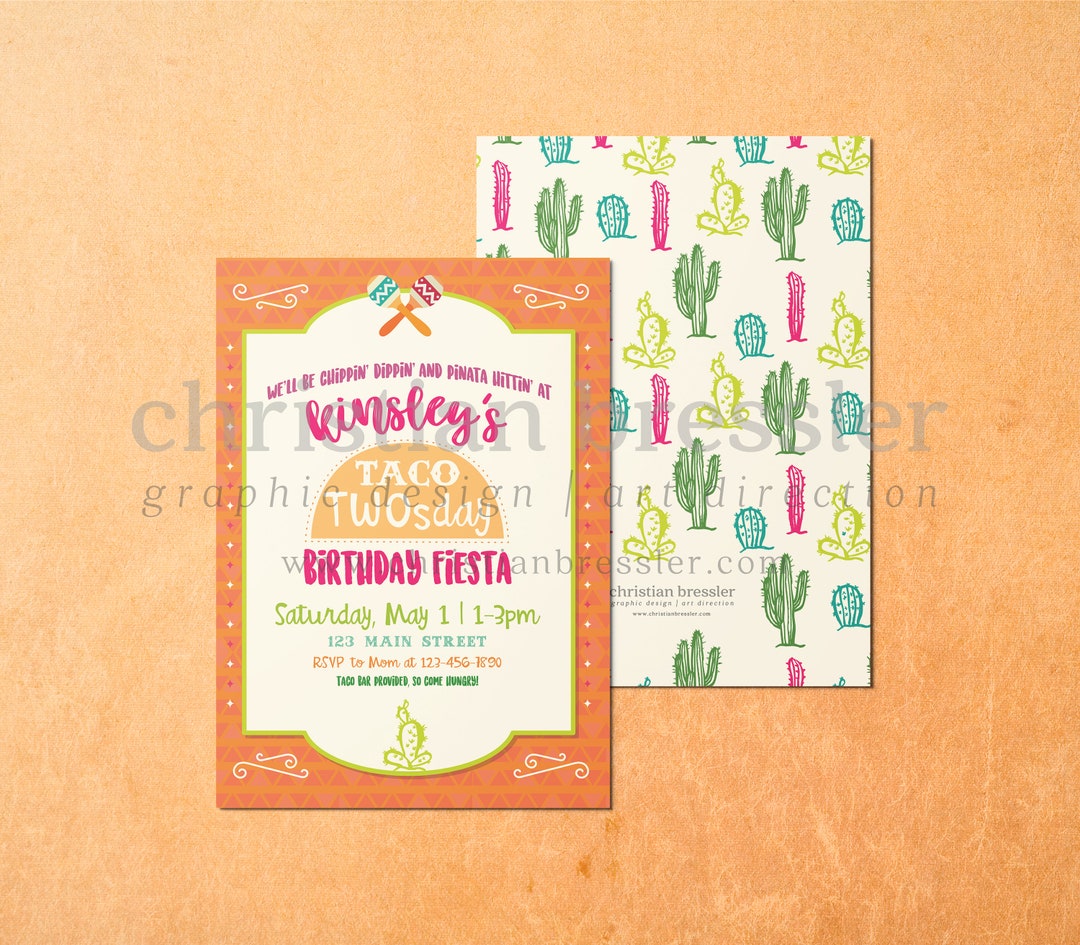 Personalized PRINTABLE Taco Tuesday Birthday Invitation (B) - Etsy