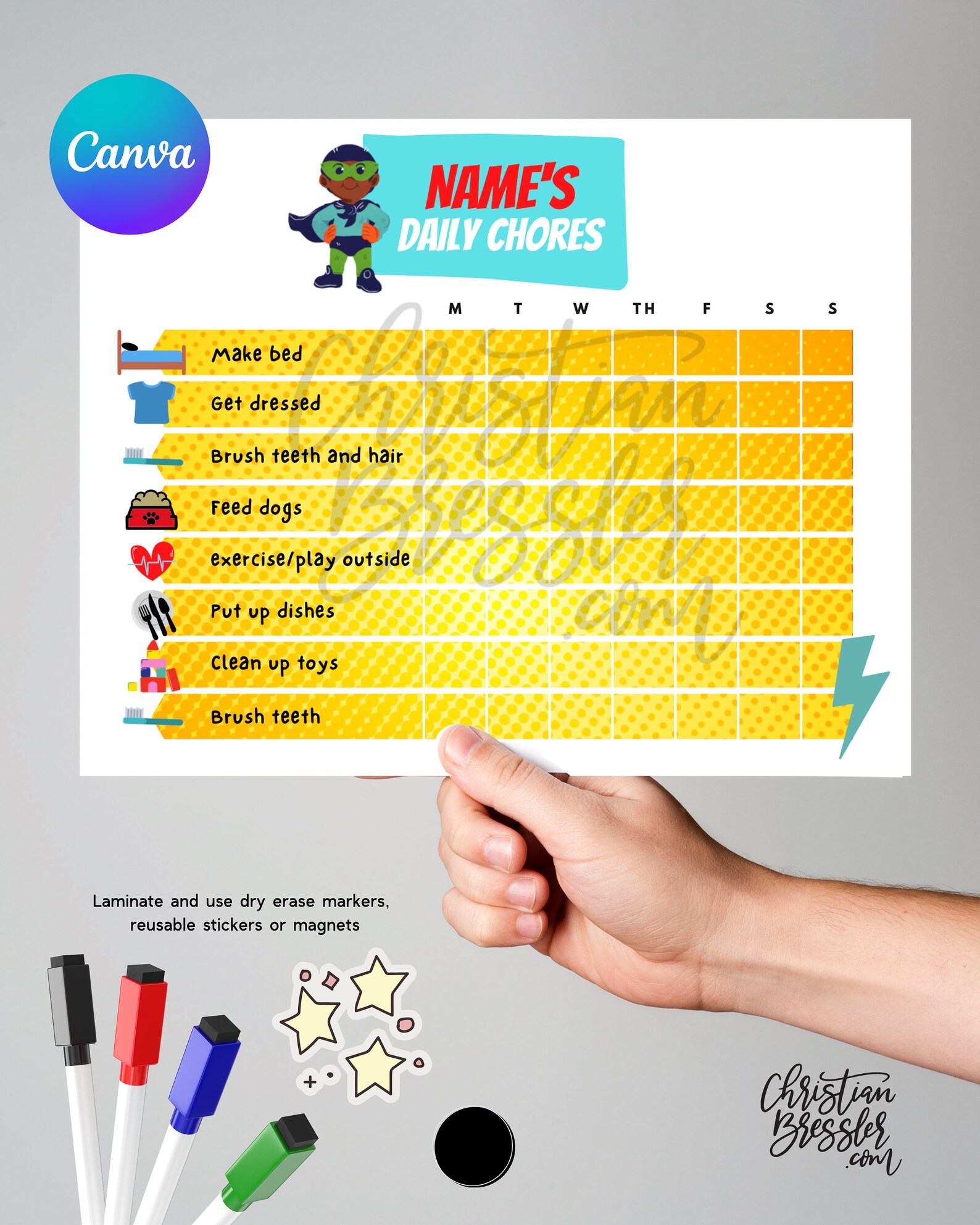EDITABLE Superhero Chore Chart, Kids Daily Tasks, Daily Routine, School ...