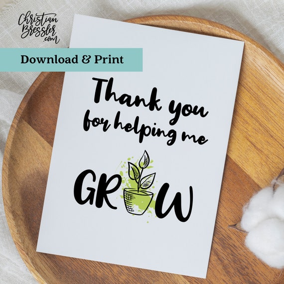 Teacher Appreciation Card PRINTABLE Digital Thank You Card | Etsy