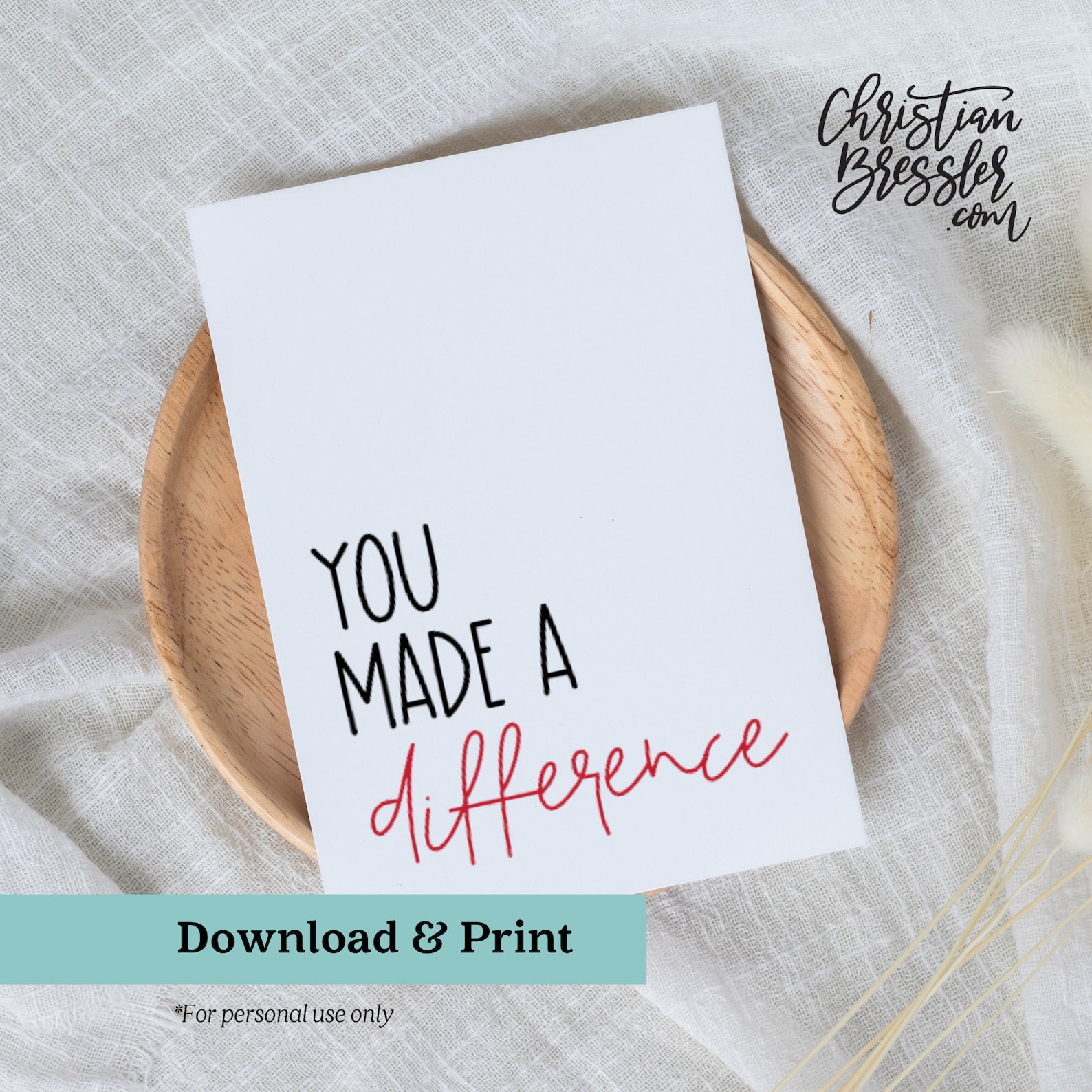 Teacher Appreciation Card PRINTABLE | Digital Thank You Card for ...