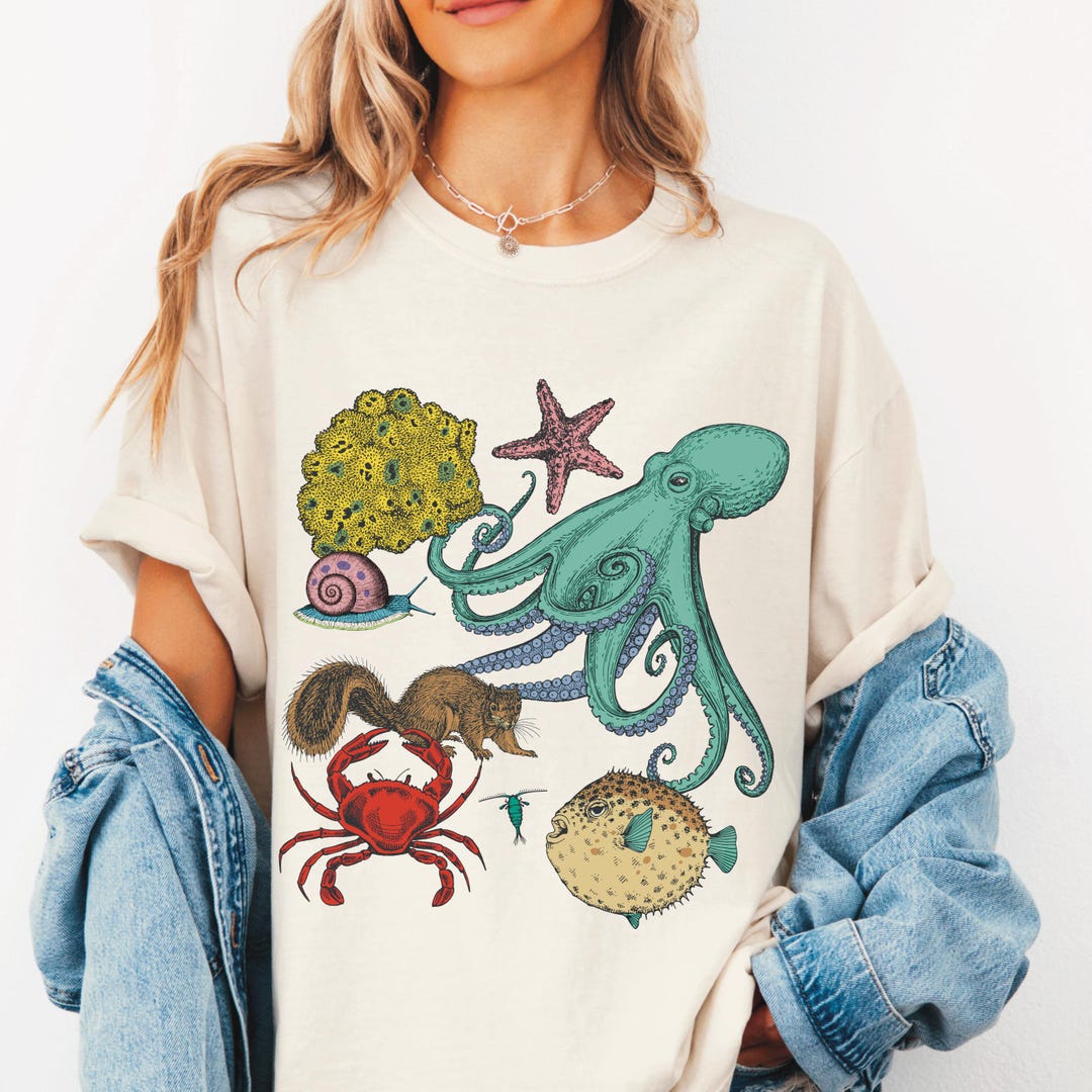 Sponge T-shirt, Sea Creature T-shirt, Squid T-shirt, Starfish T-shirt ...