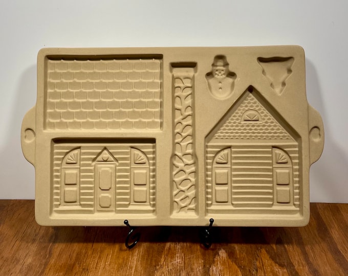 The Pampered Chef Gingerbread House Mold, Log Cabin, Vintage Stoneware ...