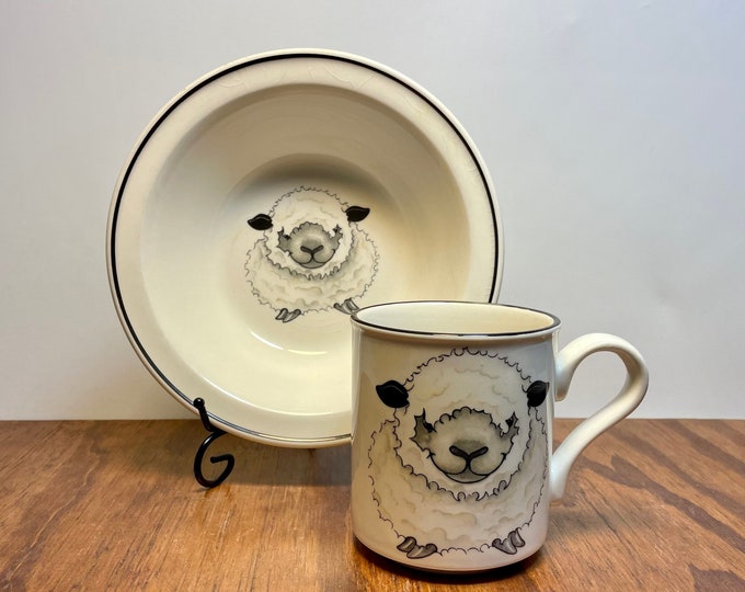 Arthur Wood Back to Front Sheep Mug and Cereal Bowl 2 Piece Set ...