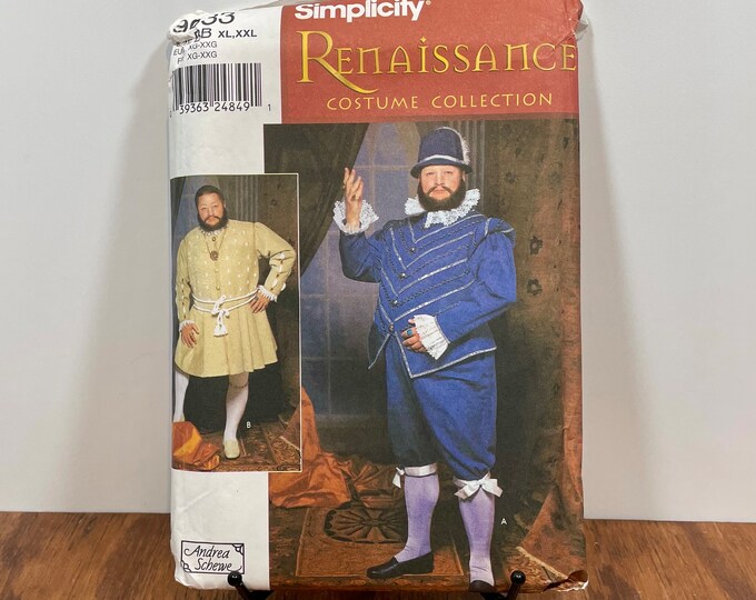 Mens Renaissance Fair Costume Pattern Simplicity 9633 Size XL XXL ...