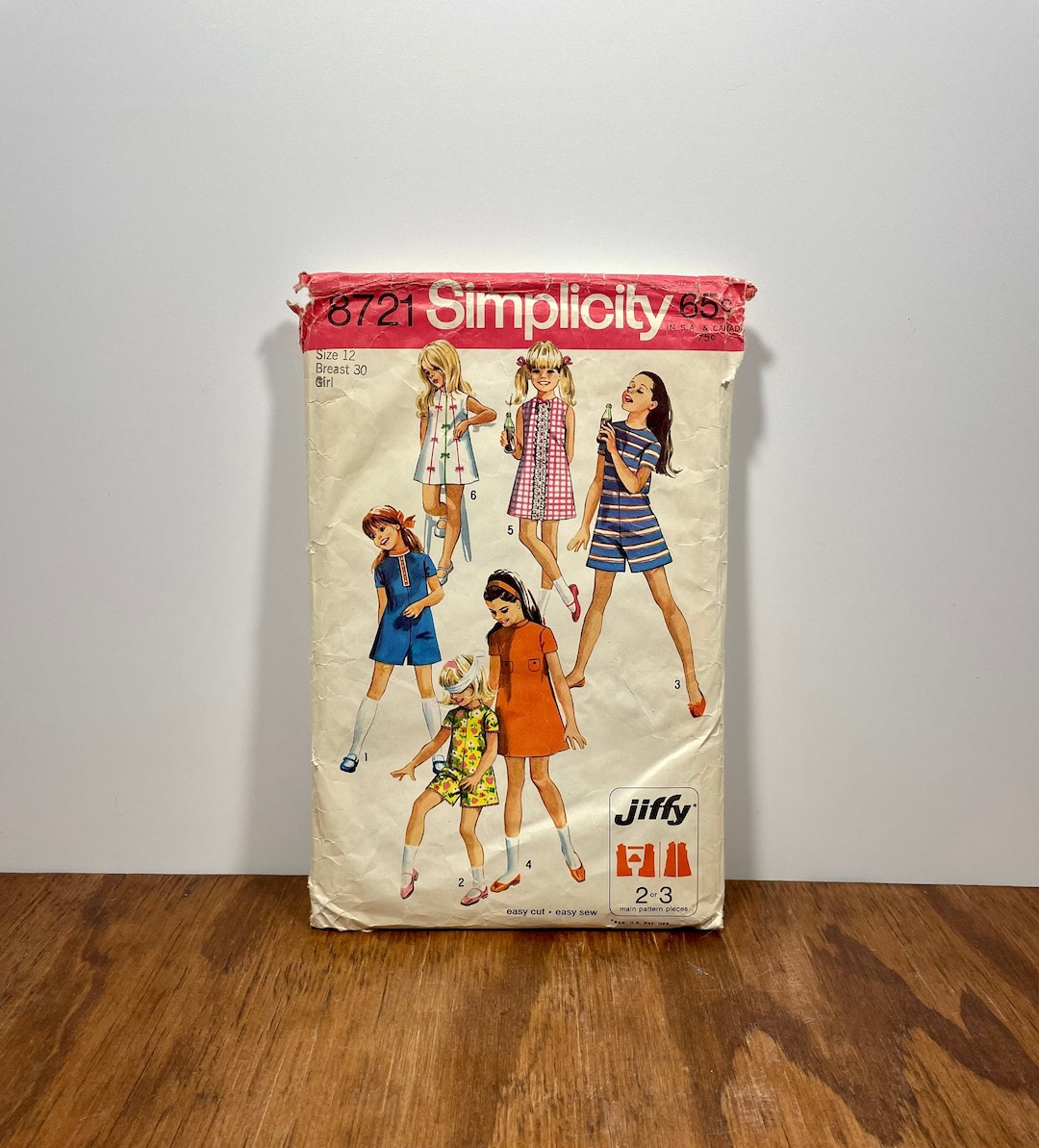 Vintage 1970s Girls Dress and Pantdress Sewing Pattern Simplicity 8721 ...