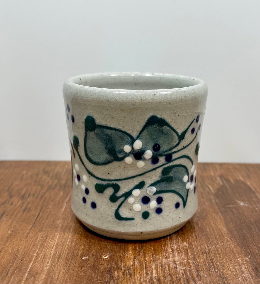 Great Bay Pottery Small Crock Jar or Planter Stoneware Floral Vine ...