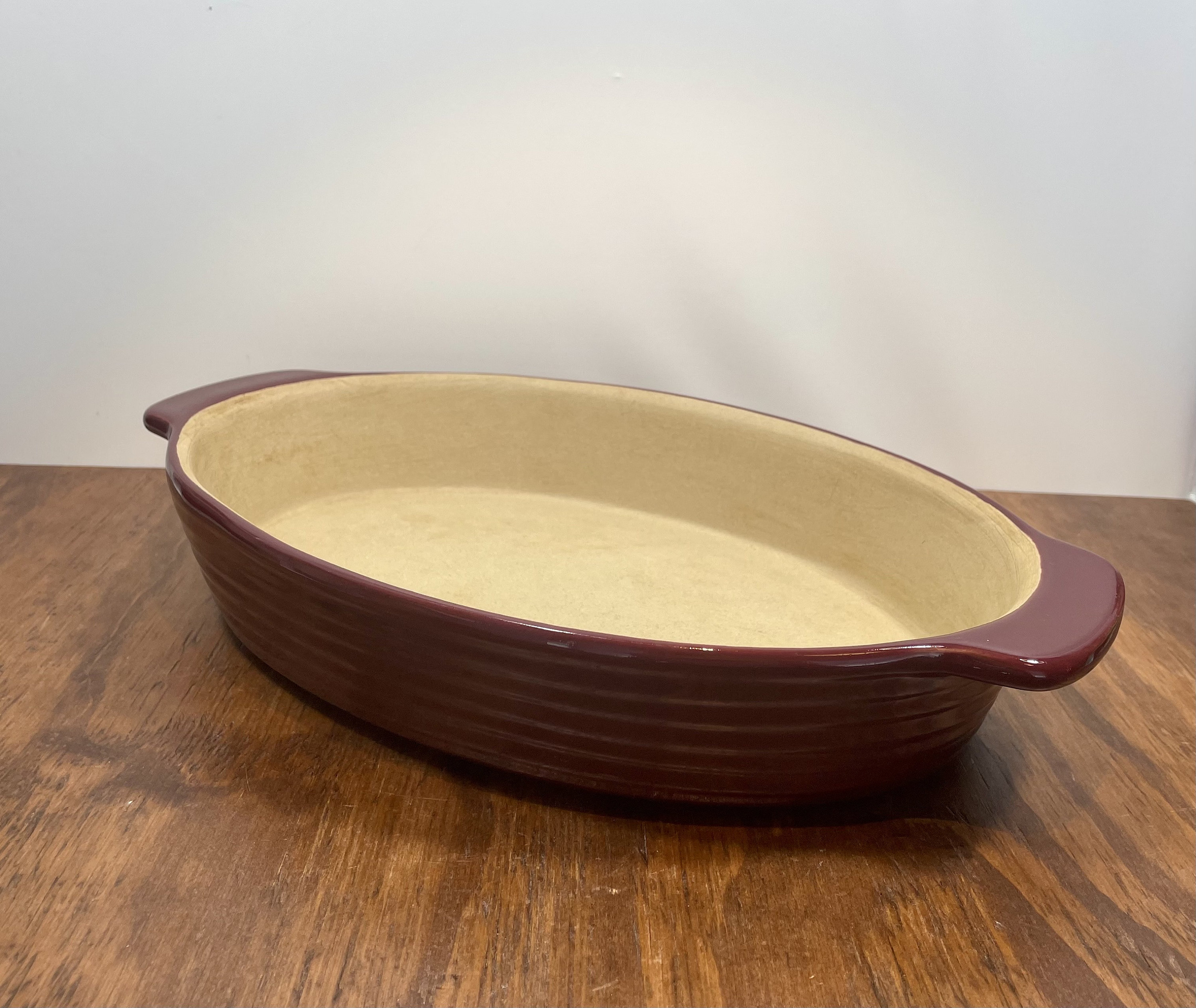 The Pampered Chef Large Oval Baker Cranberry Glaze Stoneware New Traditions Baking Dish With Handles 1990 s Etsy