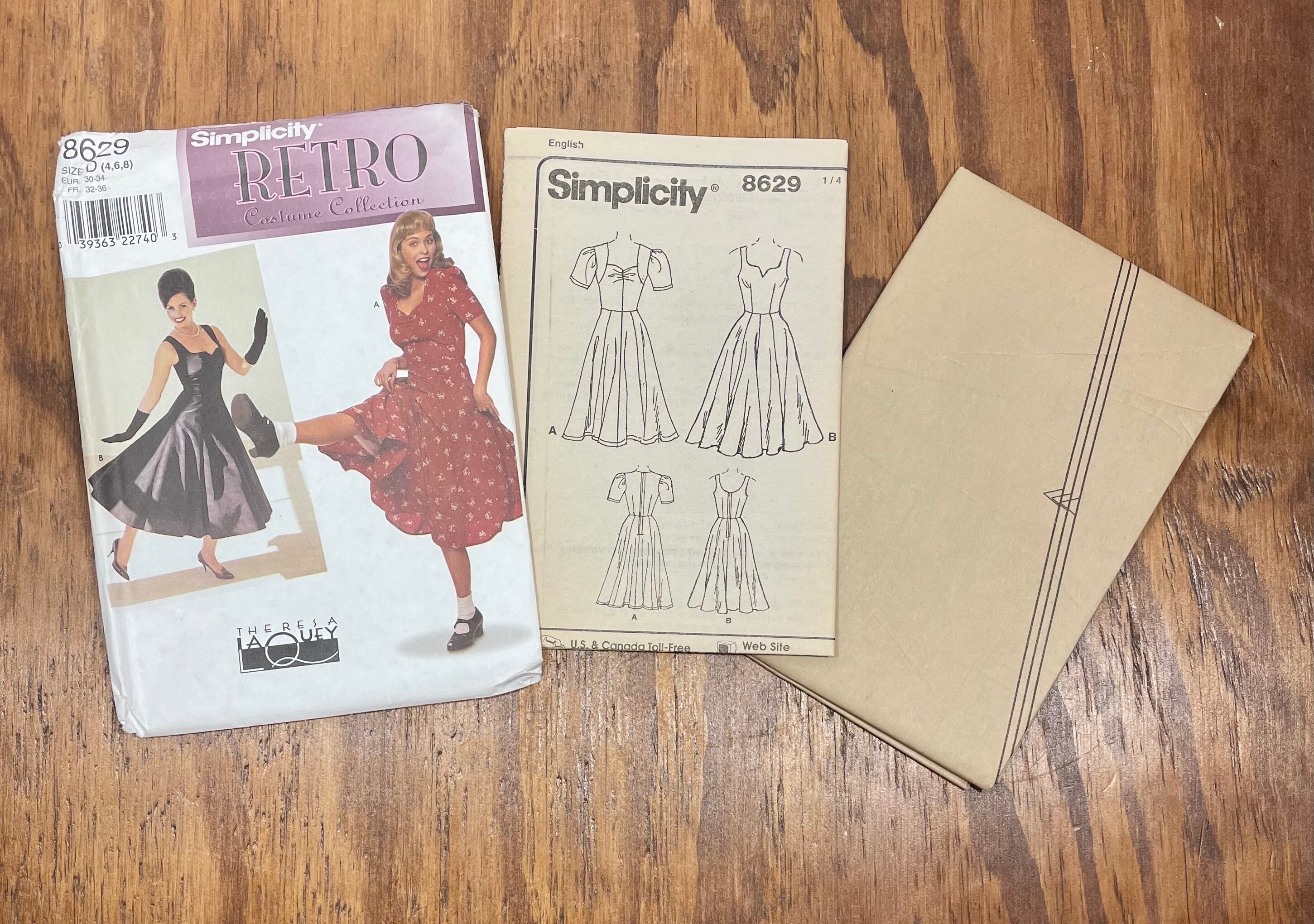Simplicity 8629 – Retro Costume Collection Sewing Pattern – Sizes 4, 6 ...