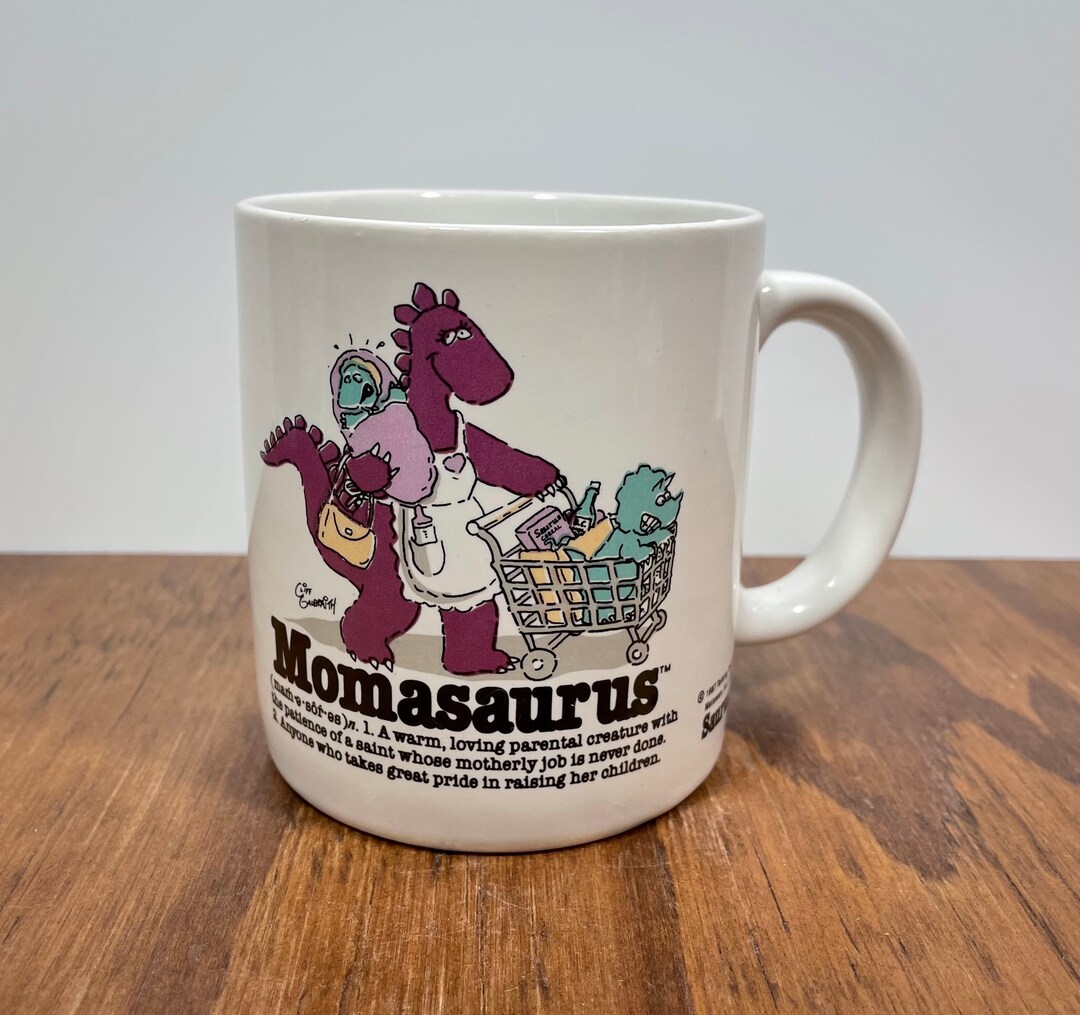 Vintage Momasaurus Mug 1980s Cliff Galbraith Nalpac Talking Tops Saurus ...
