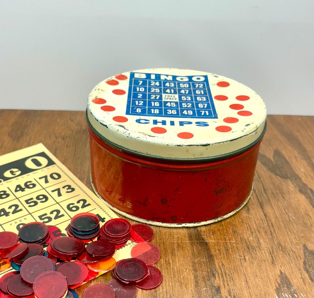 Vintage Bingo Chips Tin by Valerie Sweets - Cedar Grove, NJ -| Shabby ...