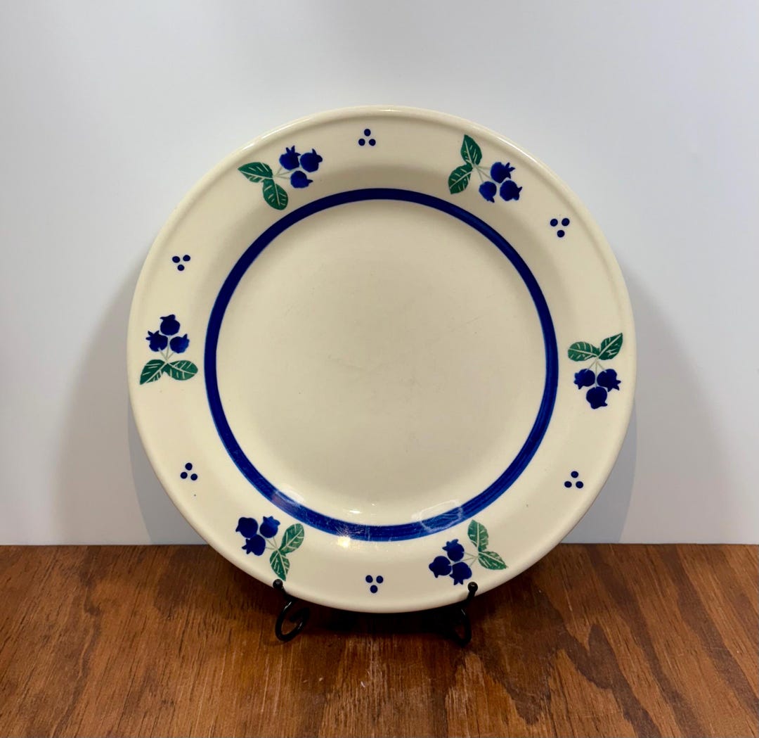 Hartstone Blueberry Dinner Plate 9.75" Heavy Stoneware Hand Painted ...