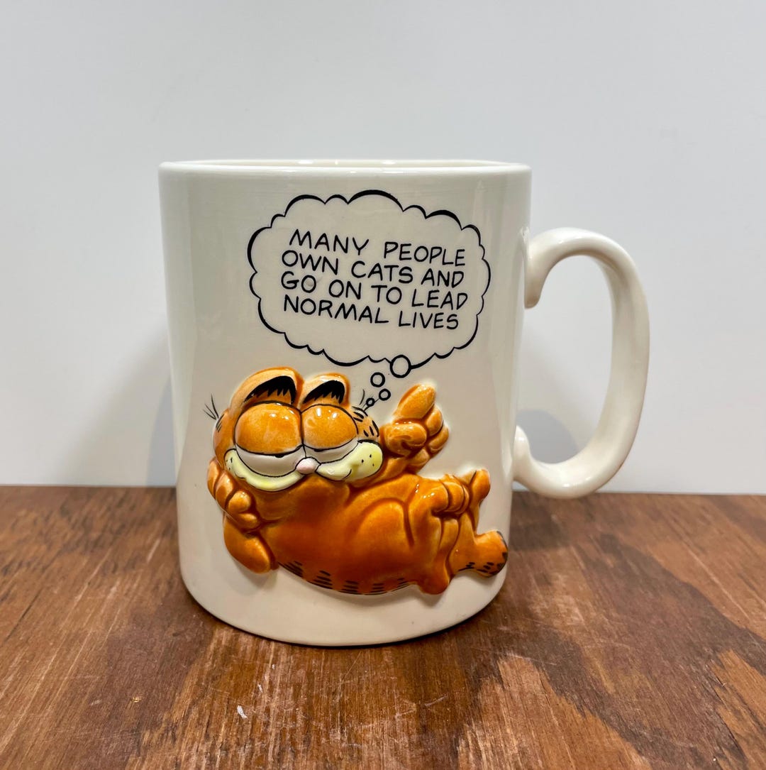 Vintage Garfield 3D Mug by Enesco – 1981 Ceramic Coffee Cup – "many ...