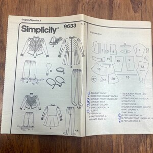 Men's Renaissance Fair Costume Pattern Simplicity 9633 Complete/cut ...