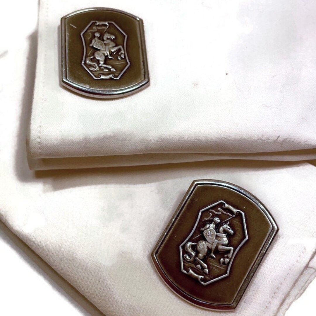 Swank Cuff Links Knight in Shining Armor on Rearing Horse Gift for Him ...