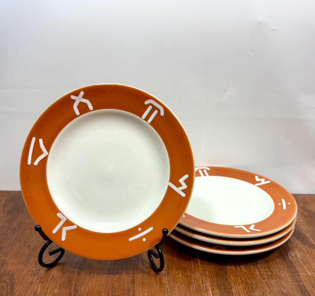 Set of 4 Vintage Mayer China Plates – Steer Pattern - 5.5" Diameter ...