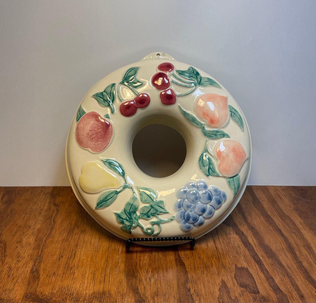 Hartstone Pottery Fruit Mold Hartstone Shortbread Mold Jello Ring Mold ...