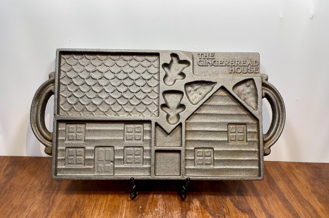 Vintage Cast Iron Gingerbread House Mold by John Wright Double Sided ...