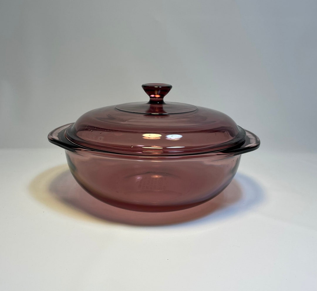 Pyrex Cranberry Covered Casserole 1.5 Liter With Glass Lid - Etsy