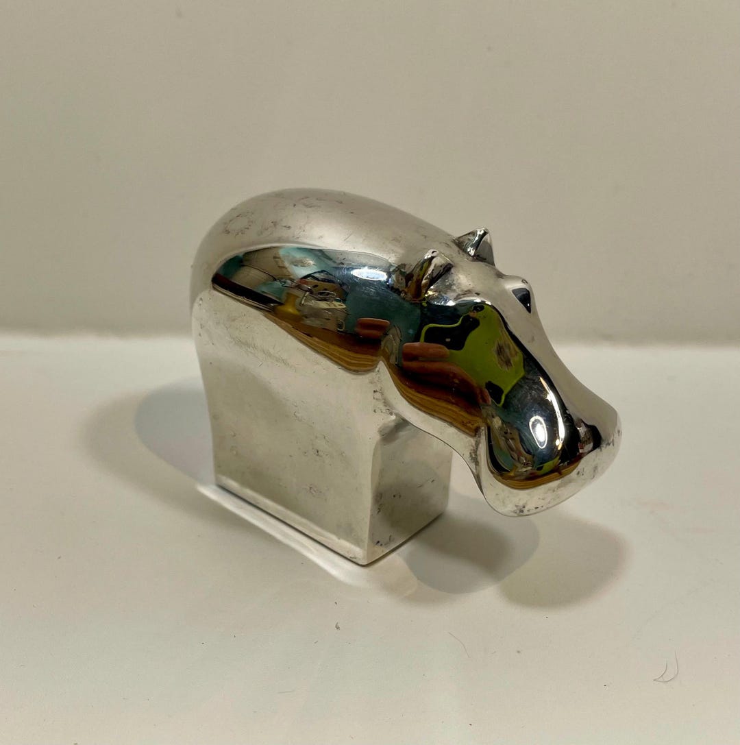Dansk Hippo Paperweight Gunnar Cyren Mini Sculpture Danish Modern ...