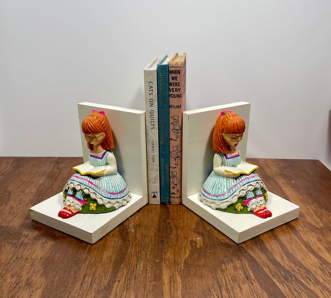 Vintage Earl Bernard Bookends Girl Reading a Book 1960s Made in Japan ...