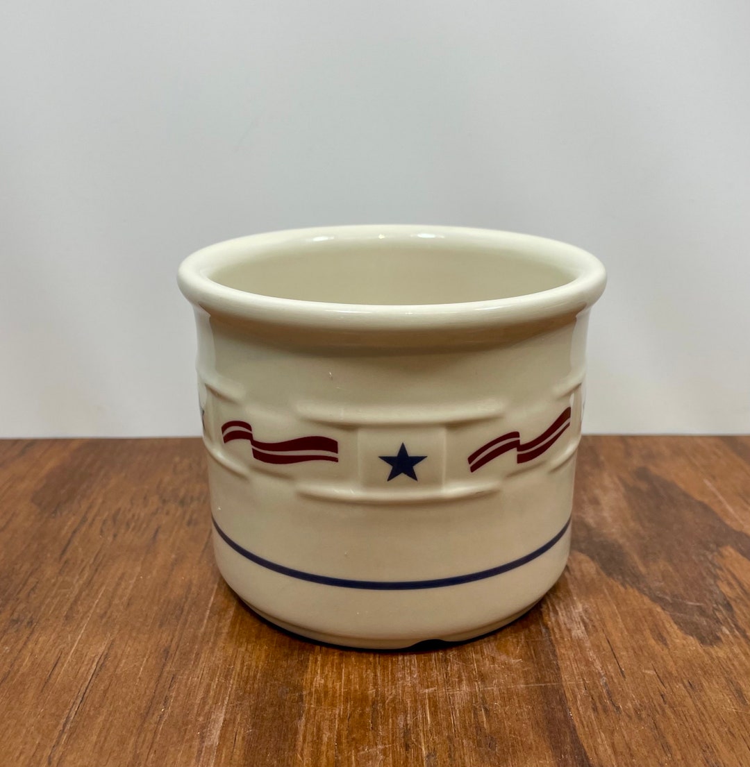Longaberger Crock All American Woven Traditions 1990s Candle Holder ...