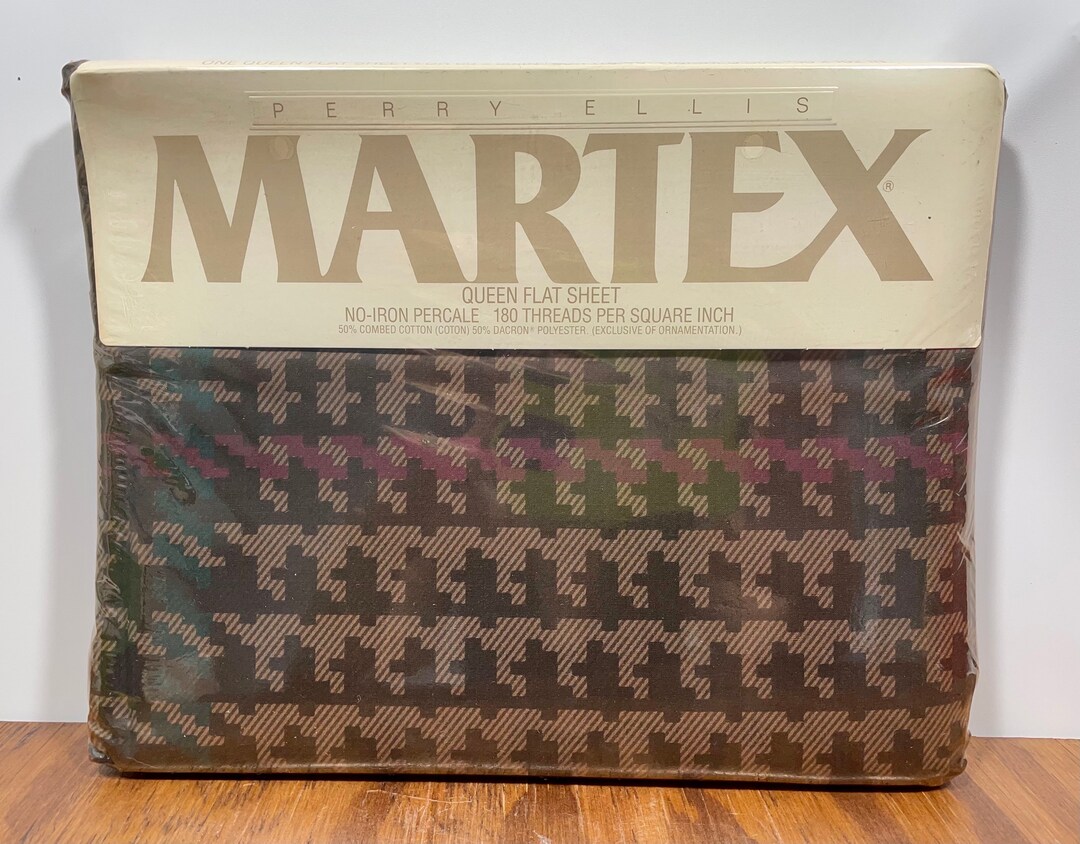 Perry Ellis Hunting Houndstooth Sheets by Martex NOS Vintage 1983 Your ...