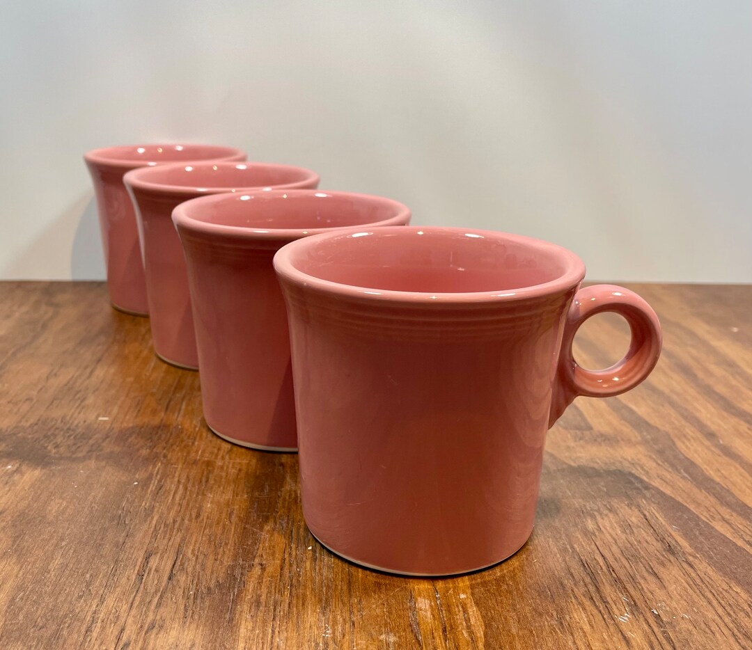 Fiesta Mugs Set of 4 Rose Ring Handled Retired Fiestaware Color Post 86 ...