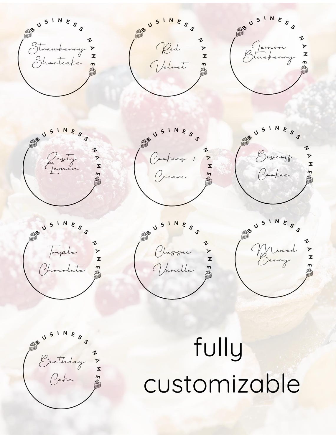 Customizable Digital Label Template for Cupcake Jars | Editable in ...