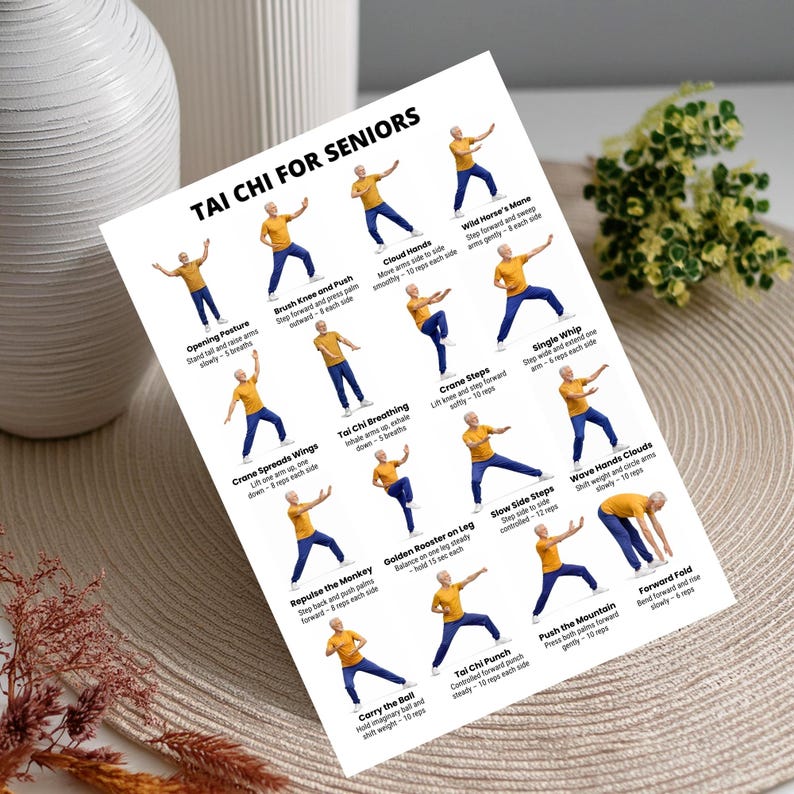 Tai Chi for Seniors Printable Chart, Tai Chi Forms PDF for Seniors ...