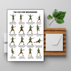 Tai Chi for Beginners Printable Chart, Step by Step Tai Chi Forms, Tai ...