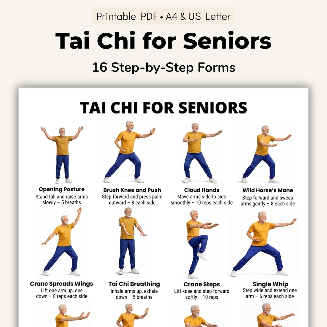 Tai Chi for Seniors Printable Chart, Tai Chi Forms PDF for Seniors ...