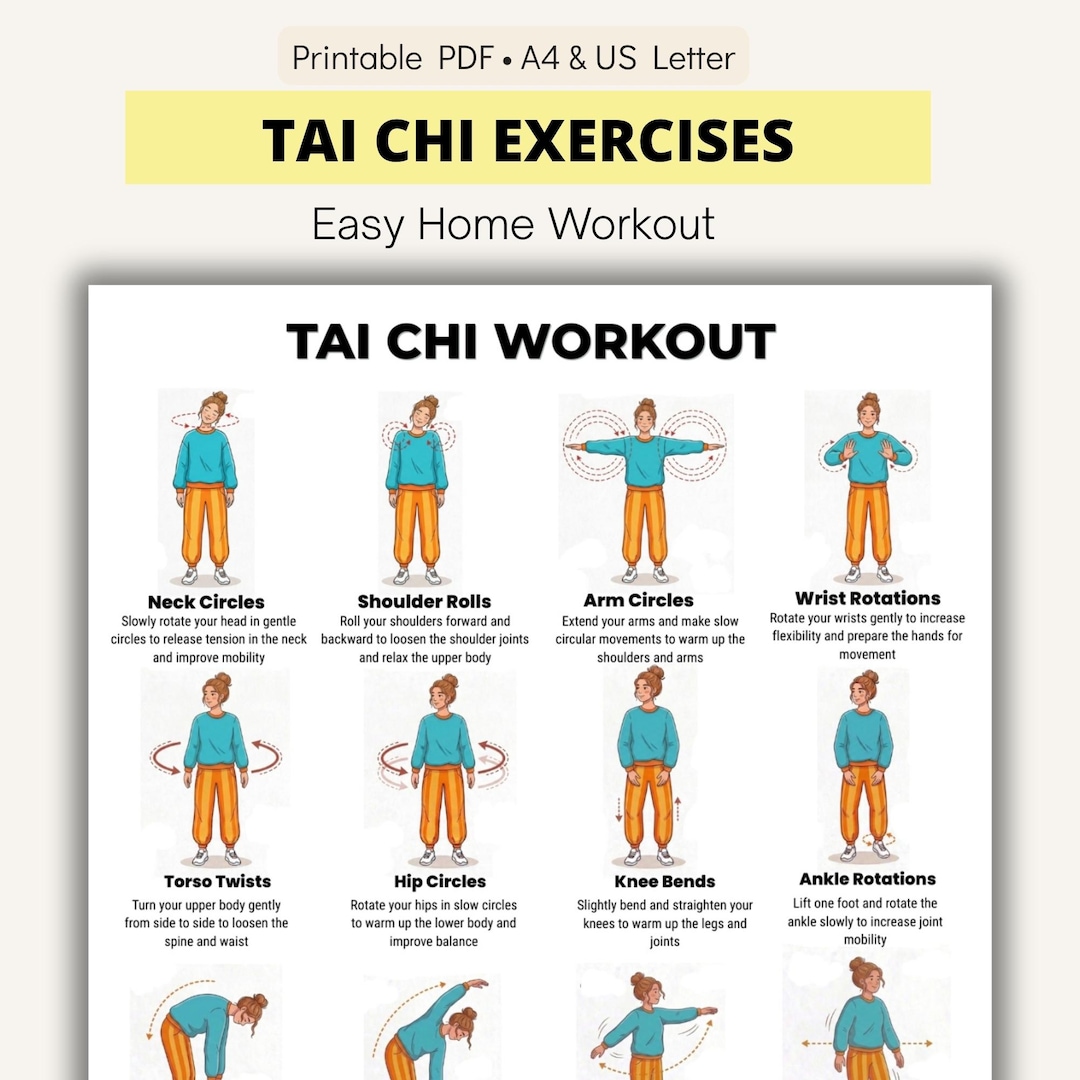 Tai Chi Exercises, Tai Chi Workout Chart, Tai Chi Routine PDF, Tai Chi ...