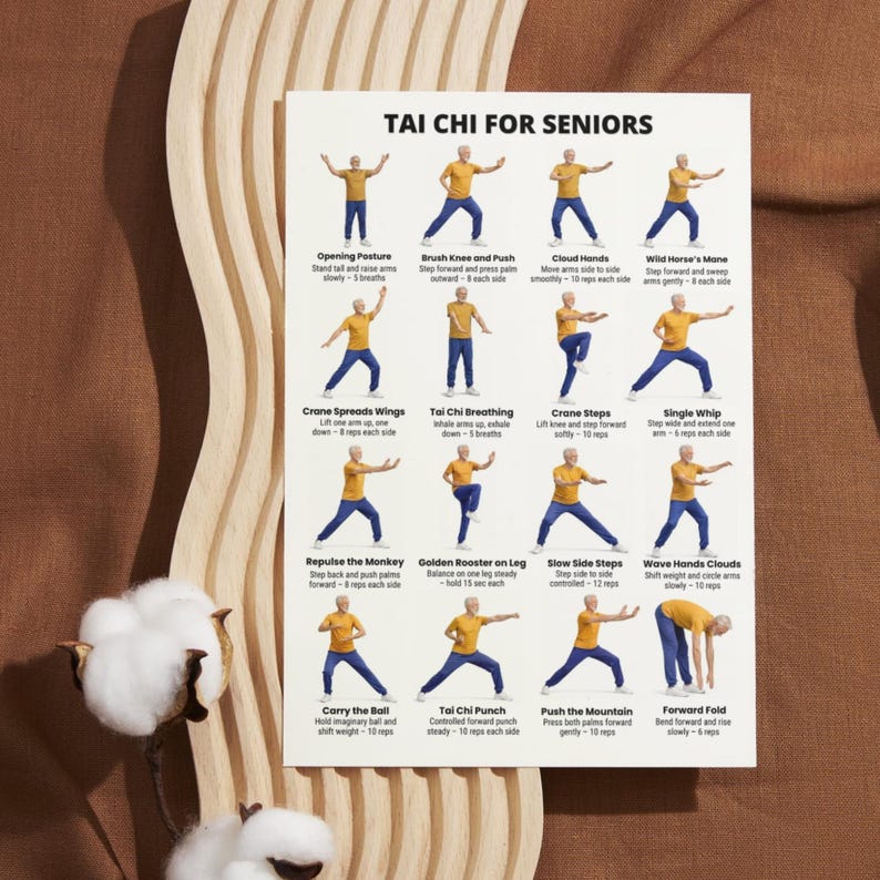 Tai Chi for Seniors Printable Chart, Tai Chi Forms PDF for Seniors ...