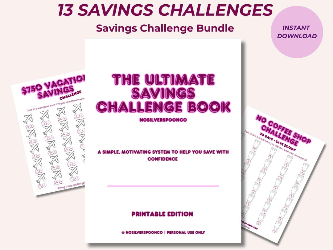 Ultimate Savings Challenge Book | Printable Money Saving Challenge ...