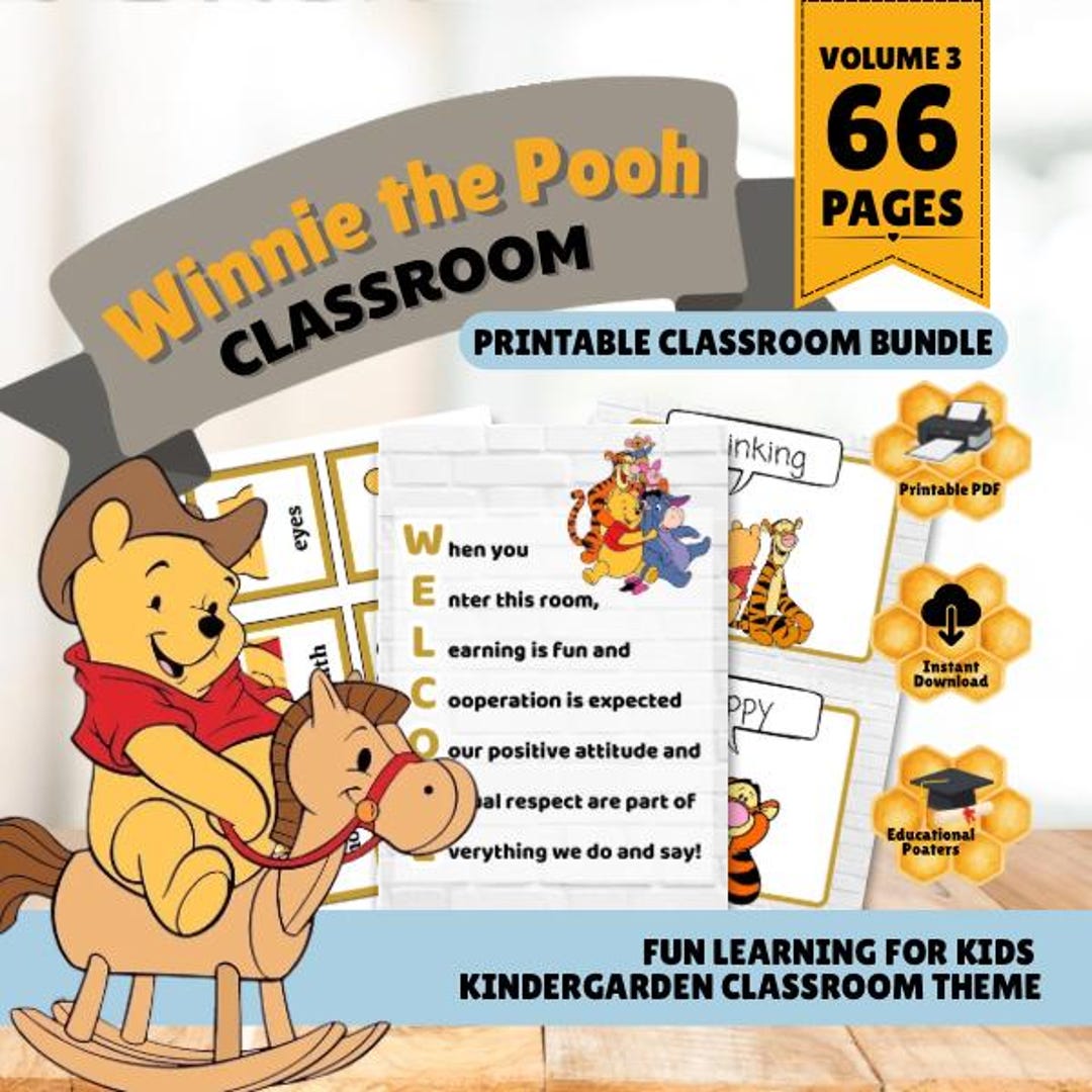 Winnie the Pooh Classroom Decor Bundle Vol 3 | Preschool, Kindergarten ...