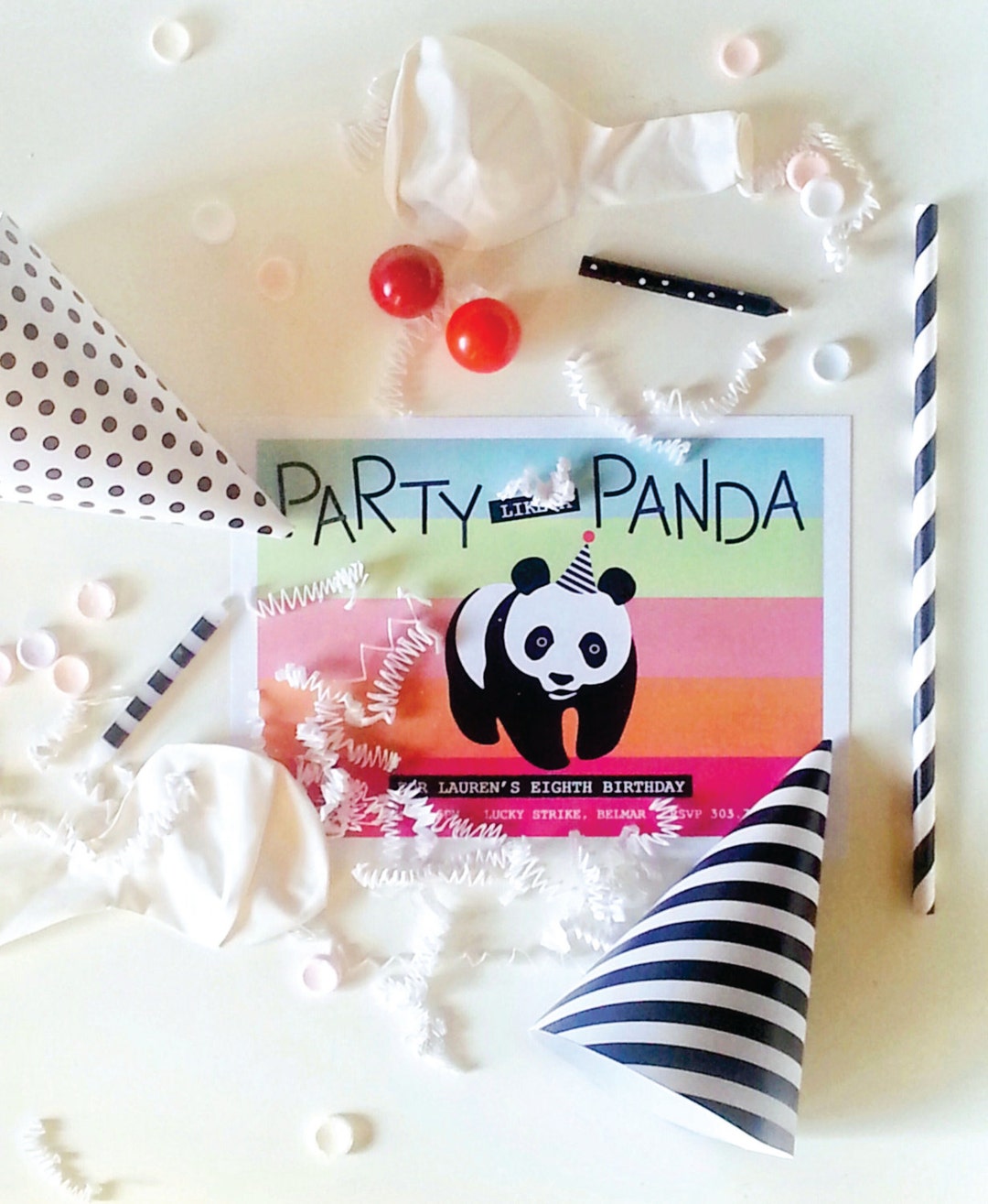 Panda Party Invitation - Etsy