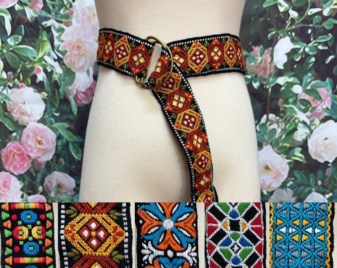 Black Hand-embroidered Velvet Belt, Flower Embroidery, Belt With Poppy ...