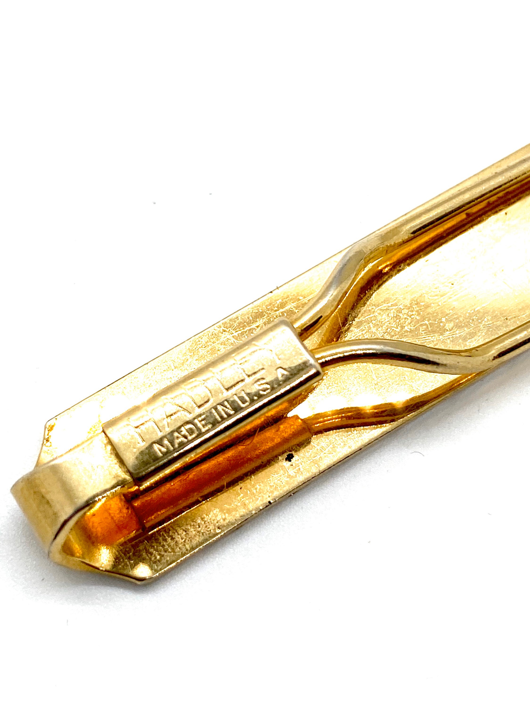 60s Hadley Gold Fluted Tie Bar Money Clip | Etsy