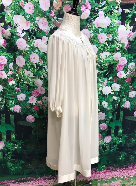 60s Claire Sandra Ivory Peignoir Lucie Ann Bridal Robe - Gem