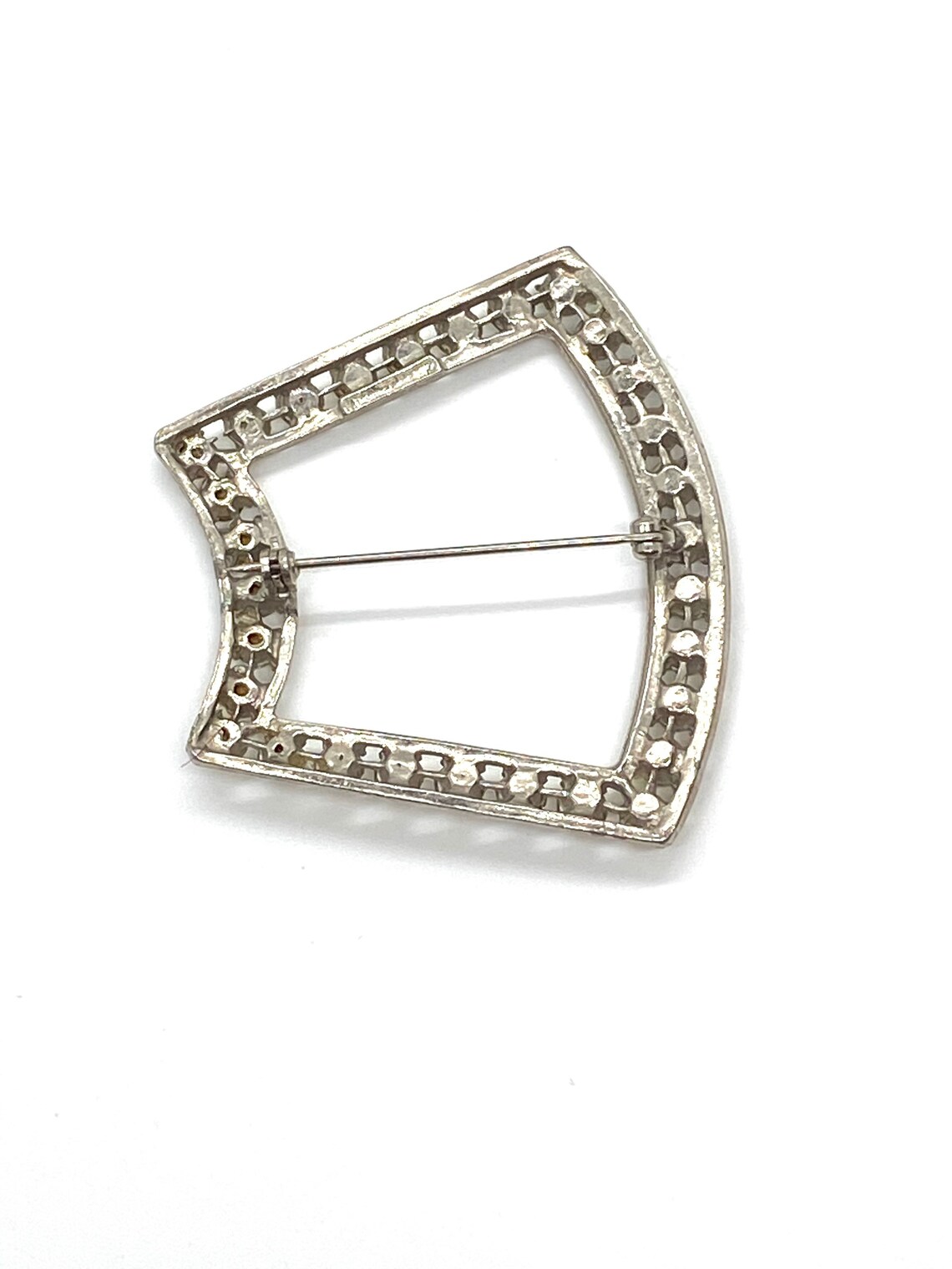 40s H Pomerantz Rhinestone Pin Rectangular Brooch - Etsy