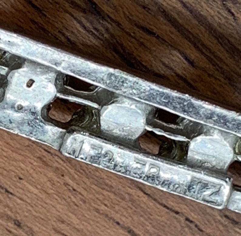 40s H Pomerantz Rhinestone Pin Rectangular Brooch - Etsy